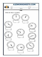 A2Zworksheets:Worksheet of time