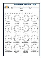 A2Zworksheets:Worksheet of time