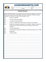 A2Zworksheets:Worksheet of message-writing