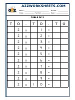 A2Zworksheets:Worksheet of tables