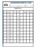 A2Zworksheets:Worksheet of tables