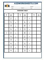 A2Zworksheets:Worksheet of dodging-tables
