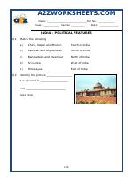 A2Zworksheets:Worksheet of india-political-features